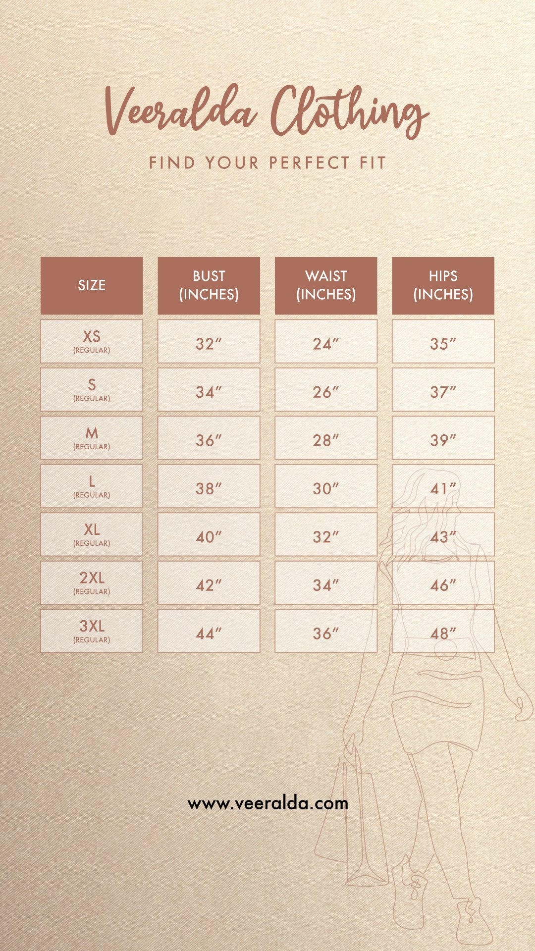 Size Guide - Veeralda